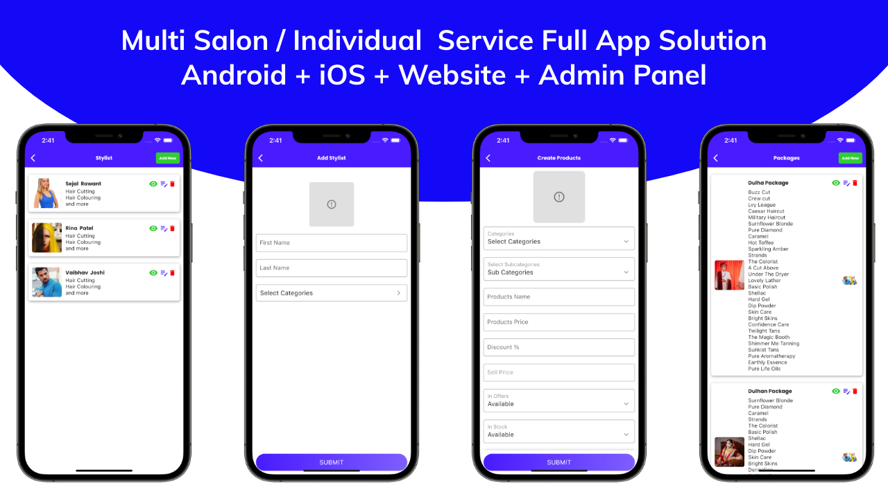 Multi Salon, Individual Appointments Booking System Full App Solution Flutter / Laravel ...