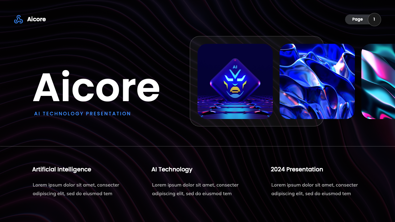 Aicore - AI Technology Google Slides Template, Presentation Templates