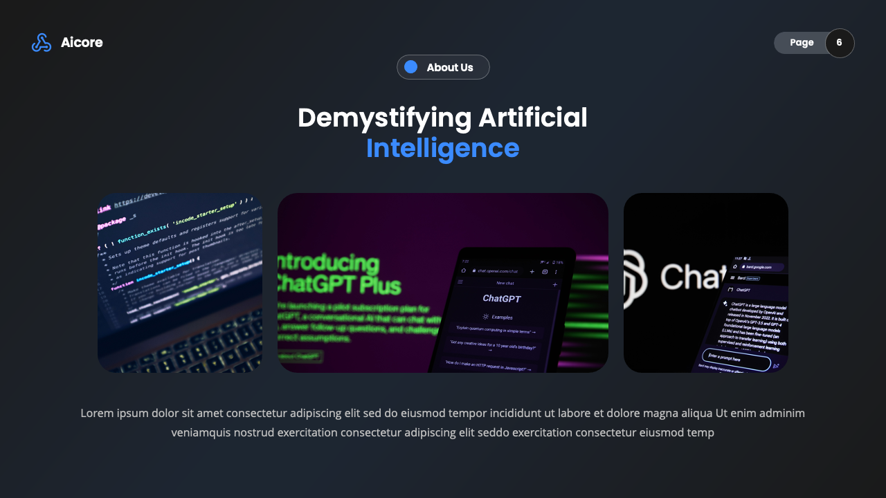 Aicore - AI Technology Google Slides Template, Presentation Templates