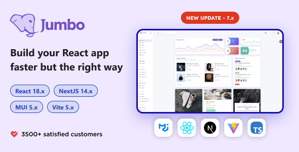 Jumbo - React Admin Template, React 18, MUI 5, NextJS 14, TS by g-axon