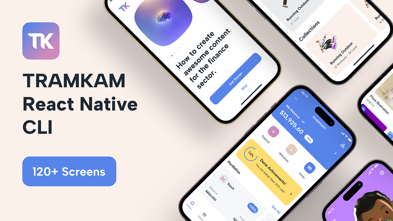 Tramkam 150+ Screens React Native EXPO by thirteendev | CodeCanyon