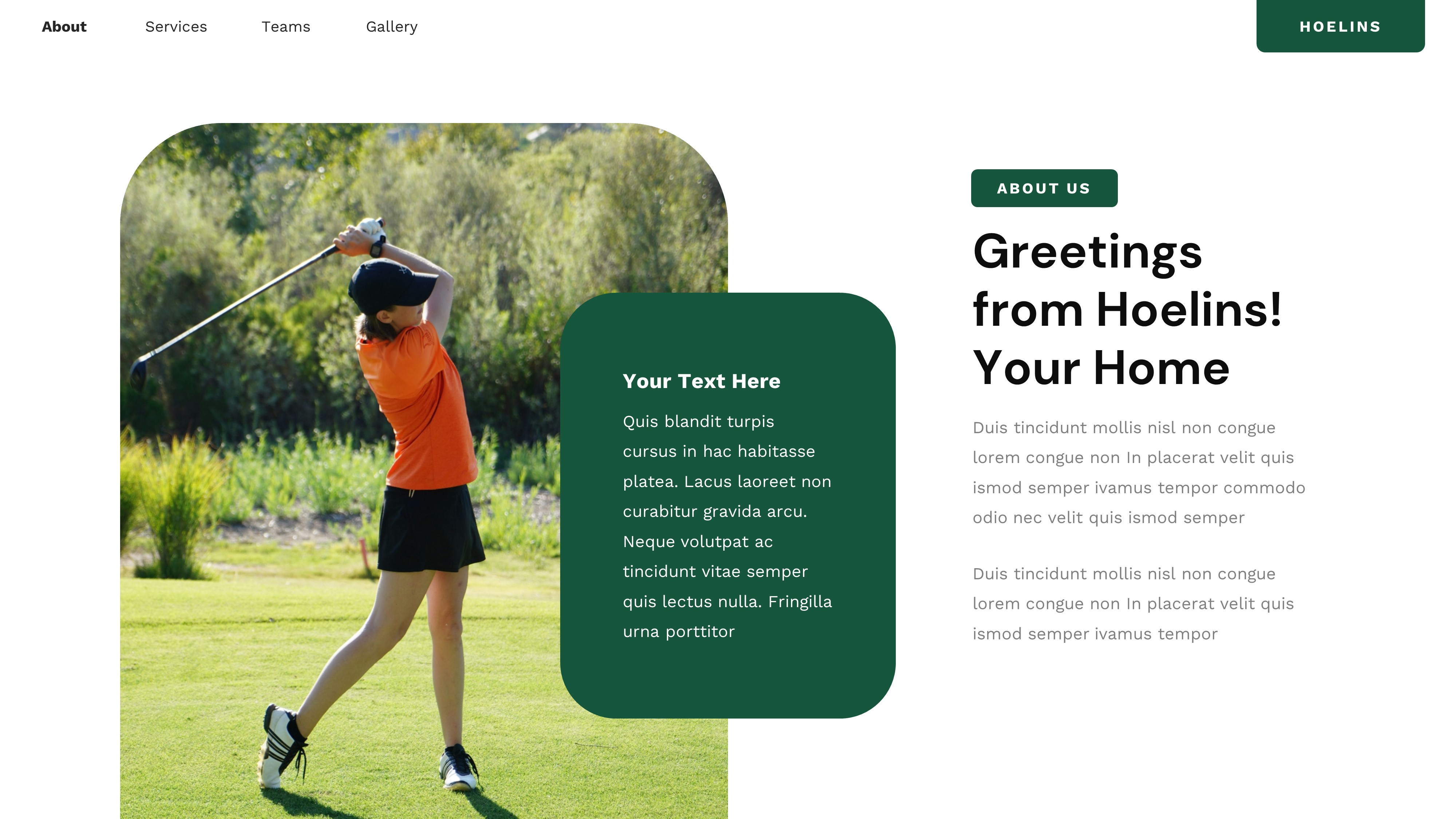 Hoelins - Golf Course Google Slide Template, Presentation Templates