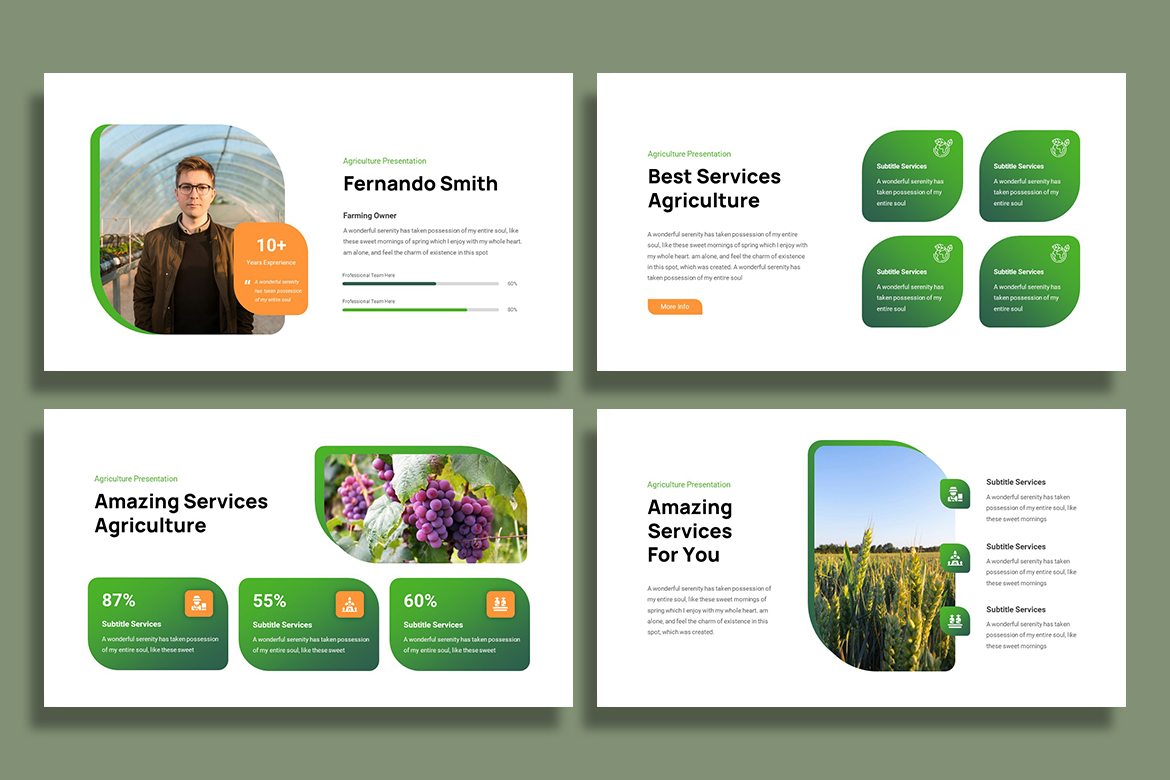 Agriculture Presentation PowerPoint Template, Presentation Templates