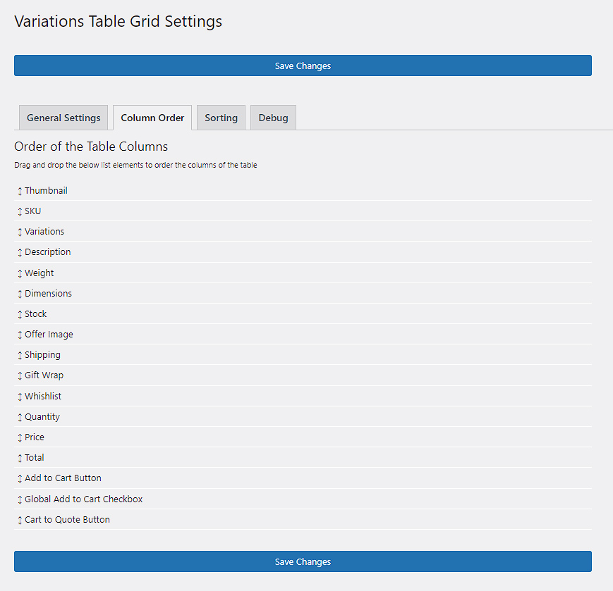 Woocommerce Variations to Table - Grid by nitroweb | CodeCanyon