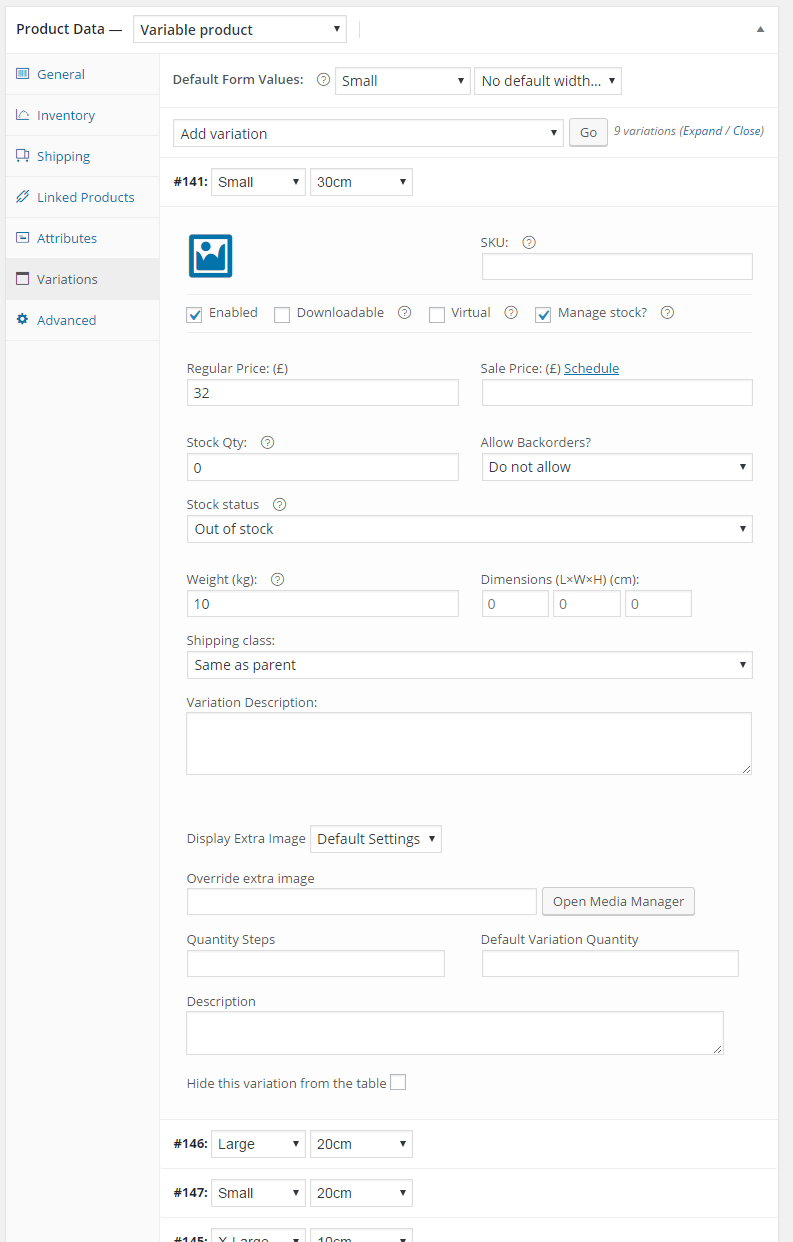 Woocommerce Variations to Table - Grid by nitroweb | CodeCanyon