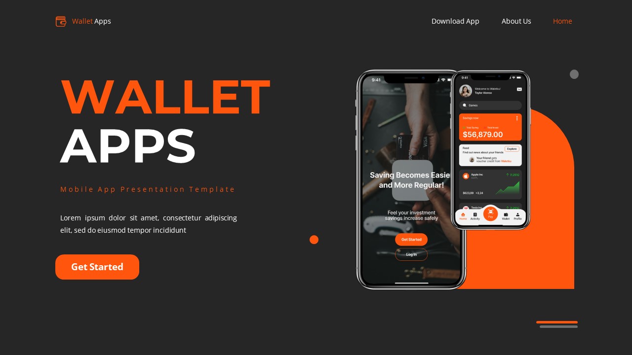 Wallet Apps - Mobile App Powerpoint Templates, Presentation Templates