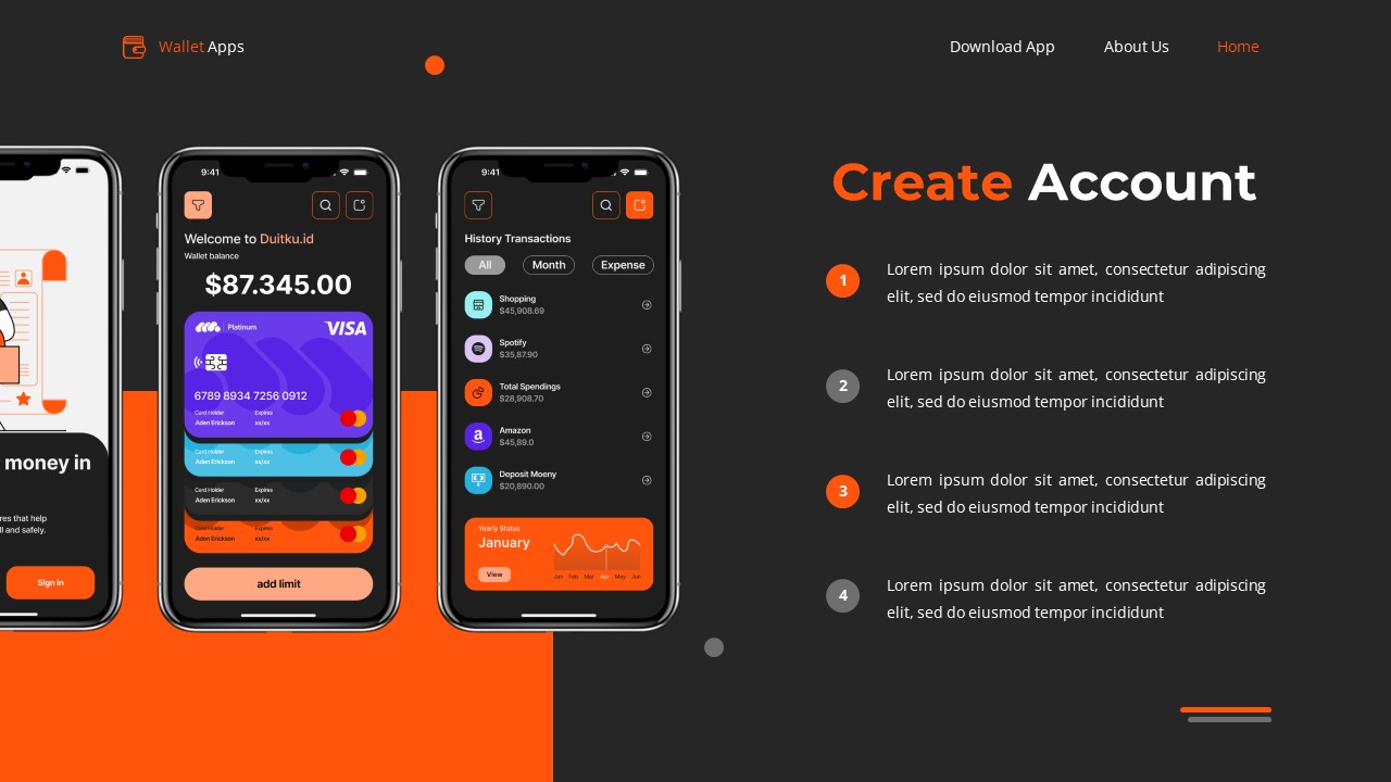 Wallet Apps - Mobile App Keynote Templates, Presentation Templates