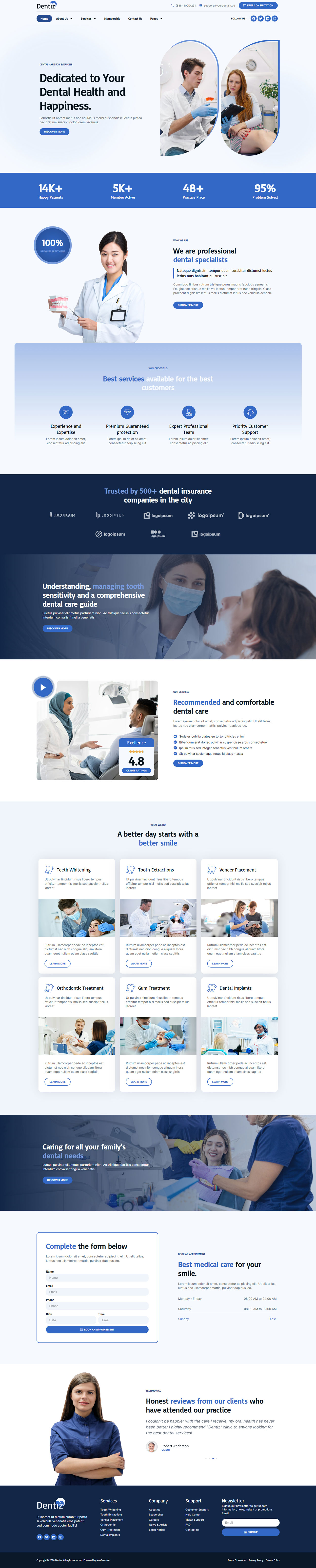 Dentiz - Dentist & Dental Care Elementor Pro Template Kit by moxcreative