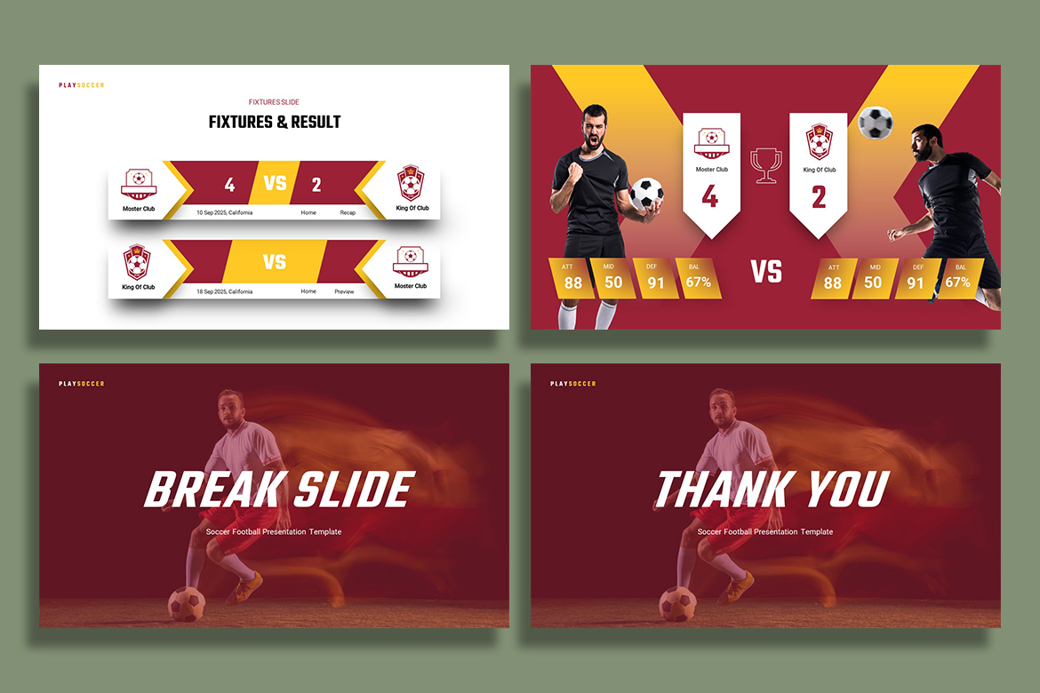 Playsoccer - Soccer & Footbal PowerPoint Template, Presentation Templates