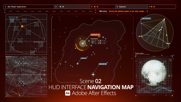 HUD Interface Navigation Map 02 Ae, After Effects Project Files | VideoHive