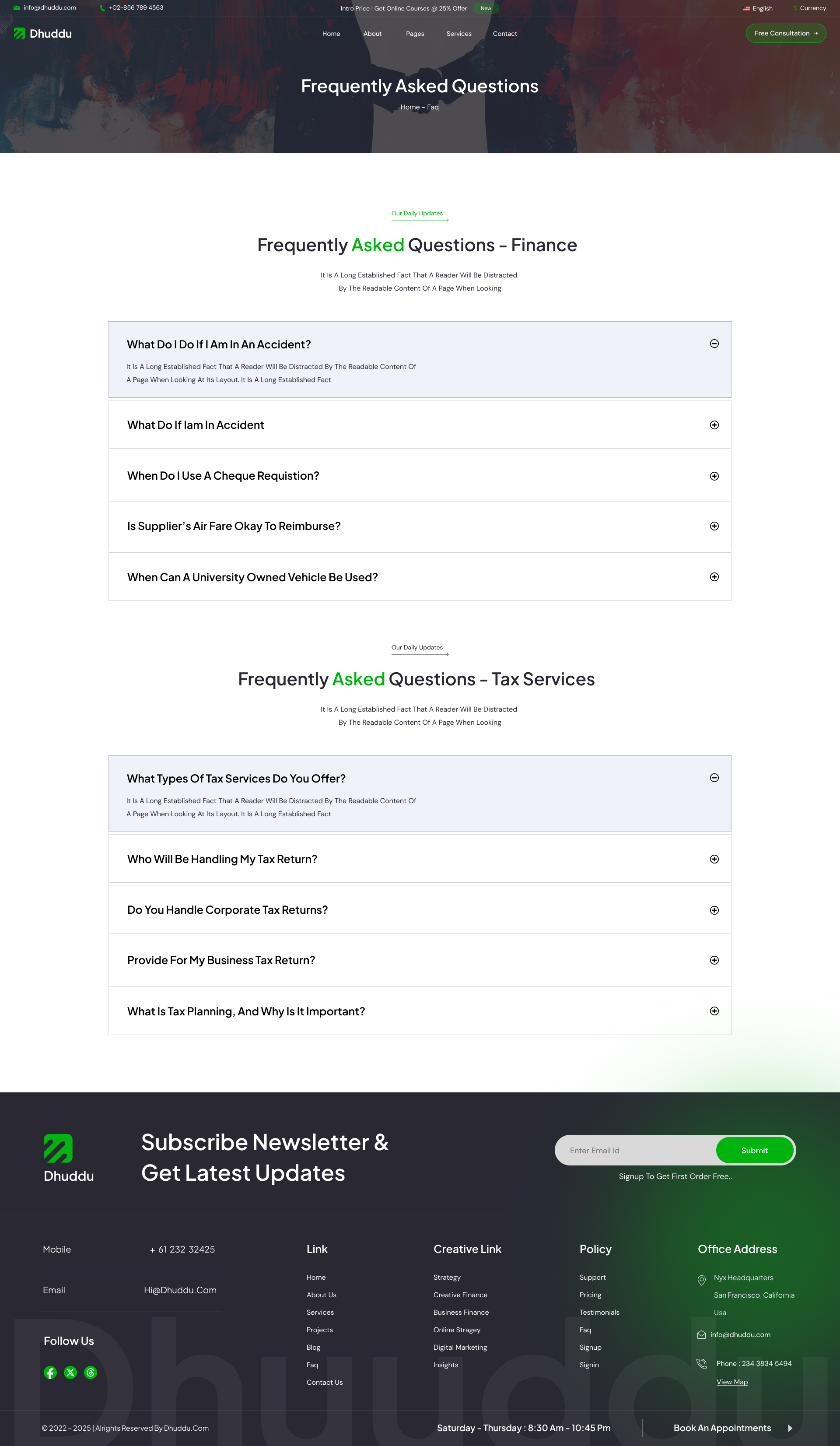 Dhuddu - Finance & Auditing Service Figma Template by BuddhaThemes
