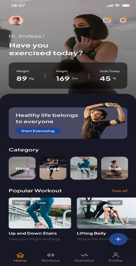 Workout Apps | UI Kit | Flutter | Figma FREE | Mussles by FlutterVision