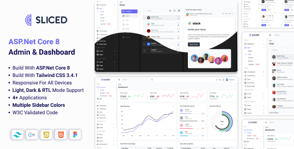 Sliced - ASP.Net Core 8 Tailwind CSS Admin & Dashboard Template by ...