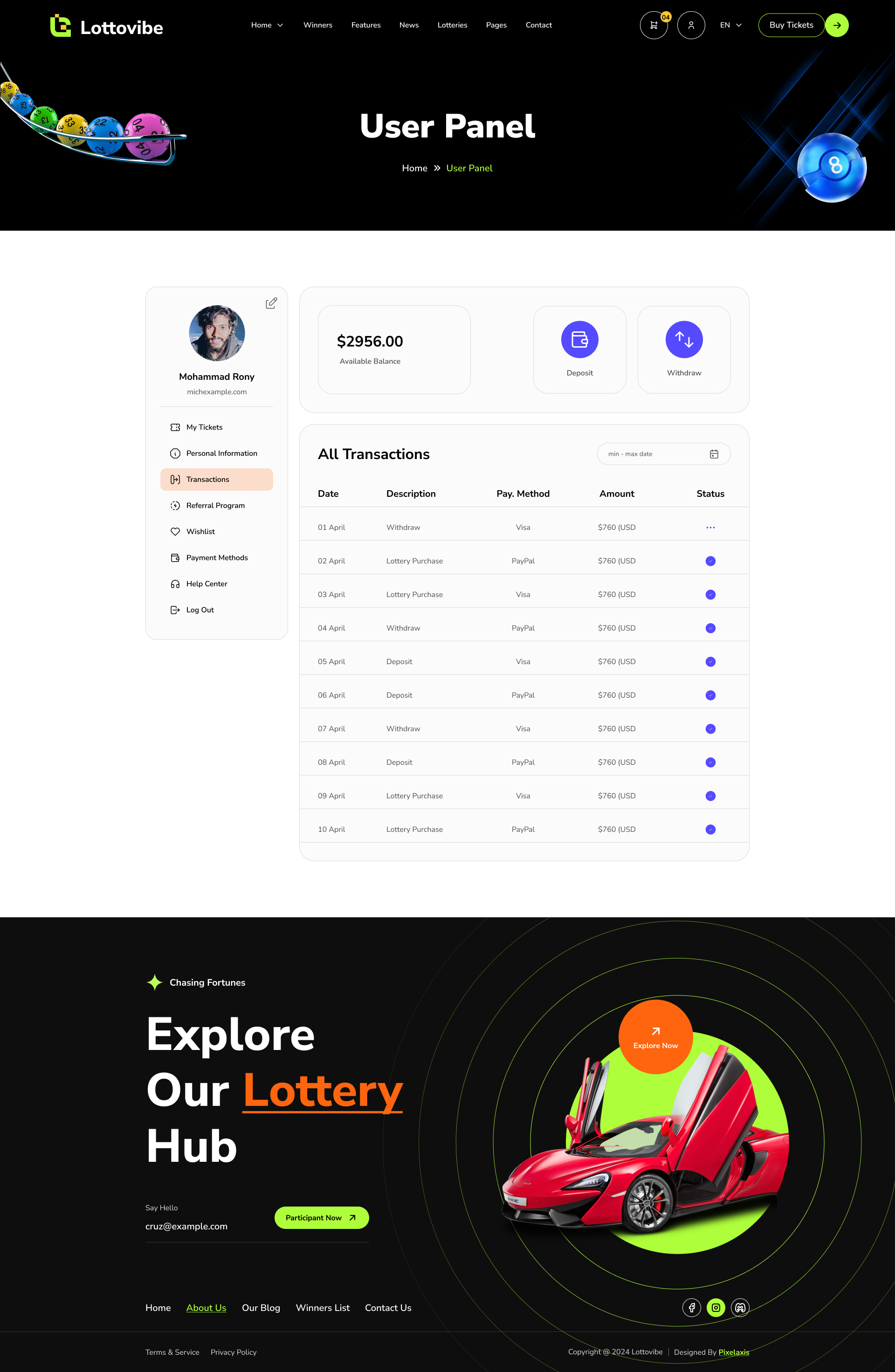 Lottovibe - Online Lotto & Lottery Figma Template by pixelaxis ...