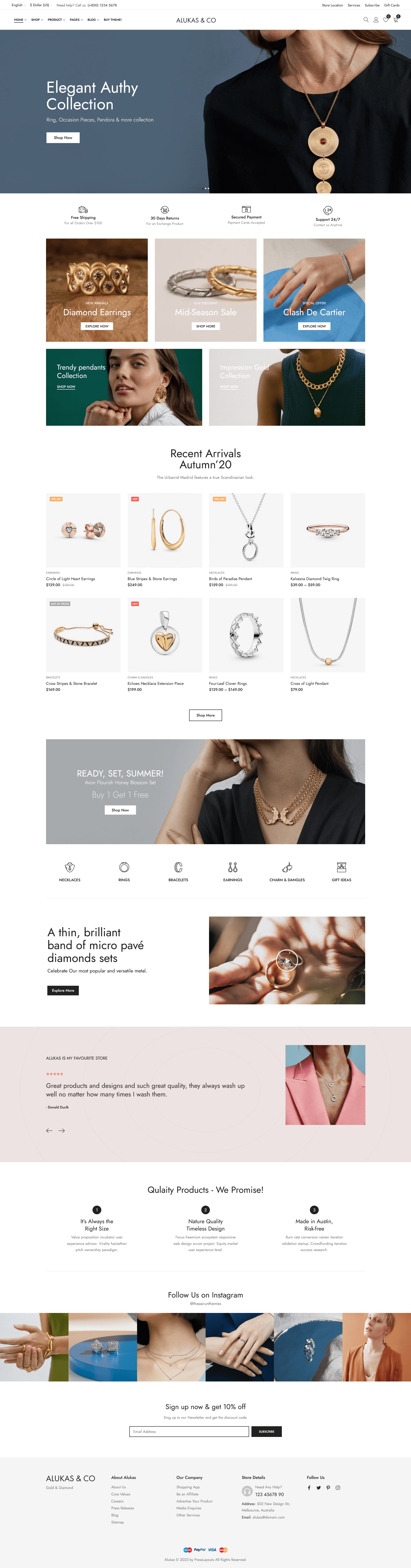 Alukas - Modern Jewelry Store WordPress Theme by PressLayouts | ThemeForest