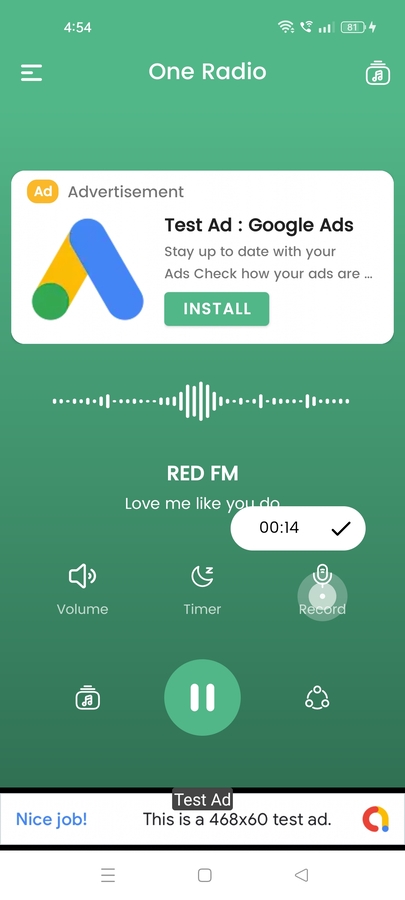 OneRadio - Single Live Radio Streaming app with Admob by YMG-Developer