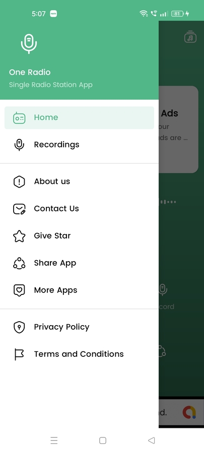 OneRadio - Single Live Radio Streaming app with Admob by YMG-Developer