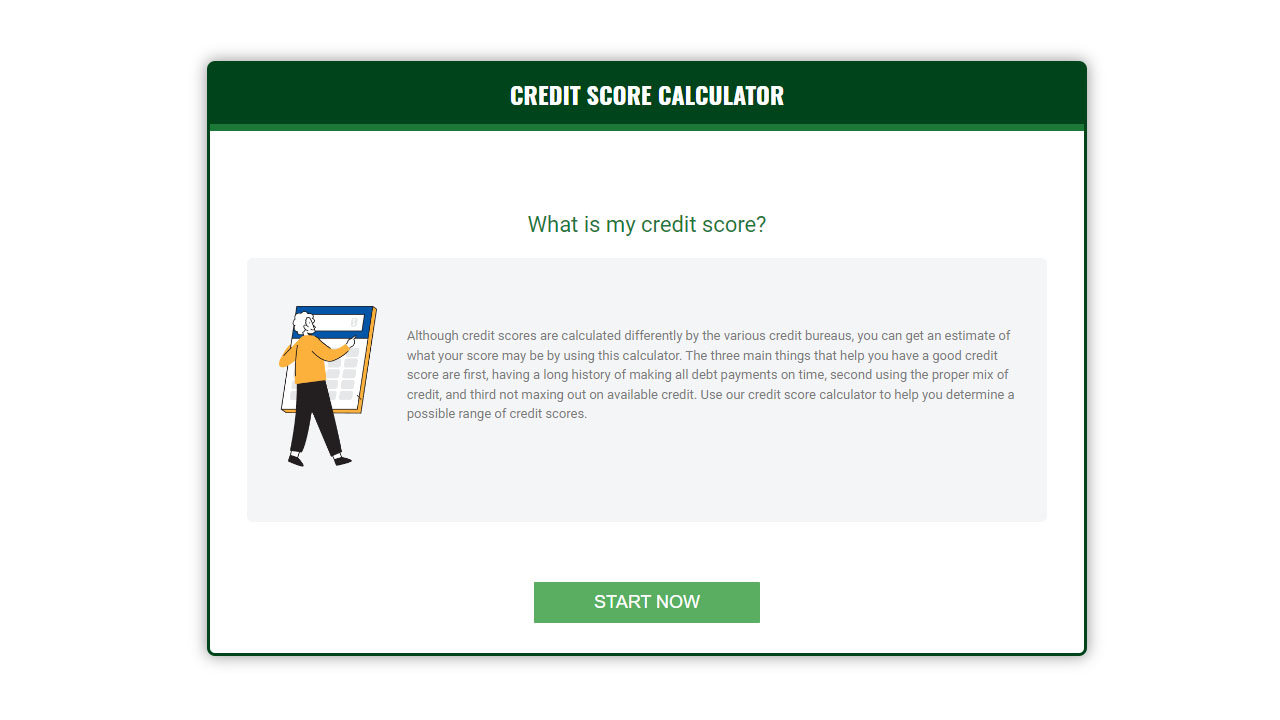 Credit Score calculator - Web Calculator for your Website by OceanITPark