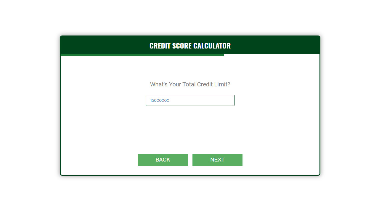 Credit Score calculator - Web Calculator for your Website by OceanITPark