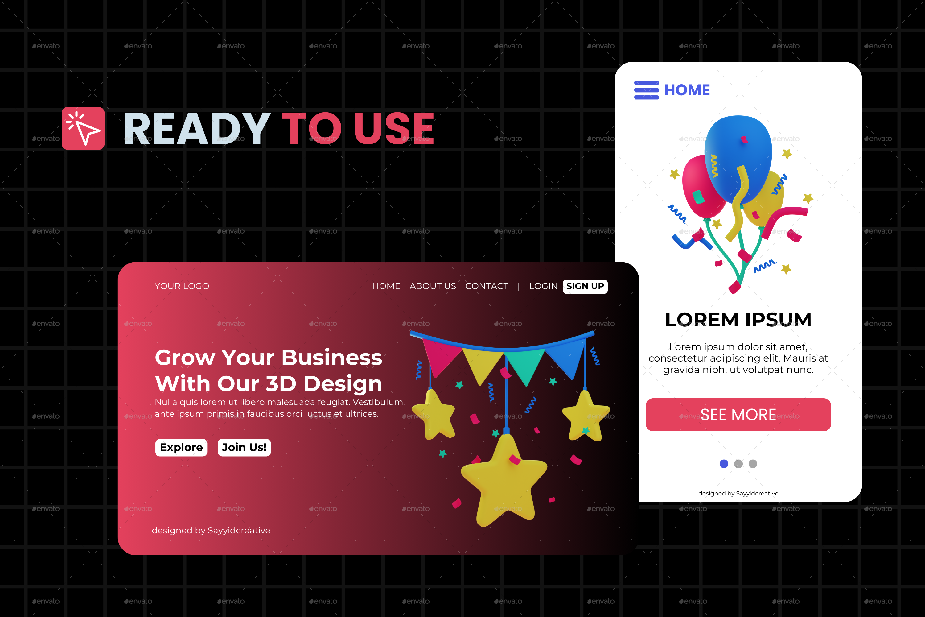 Celebration 3D Illustration Pack, Graphics | GraphicRiver