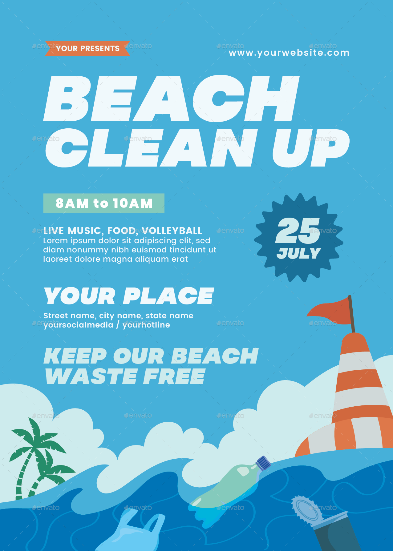 Beach Clean Up Flyer, Print Templates | GraphicRiver