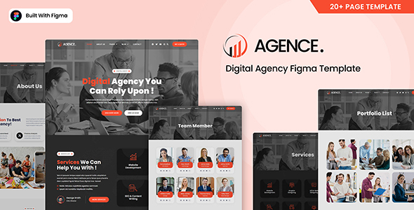 Agence – Digital Agency Figma Template by bosathemes | ThemeForest