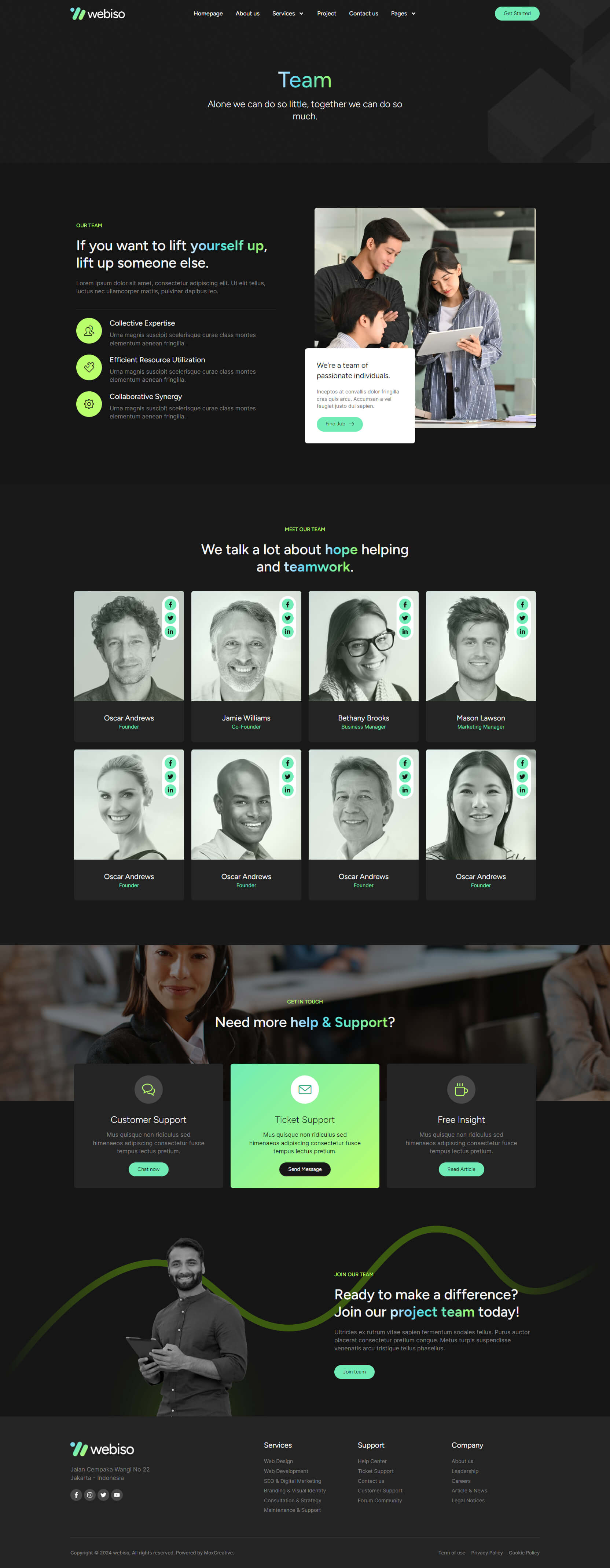 Webiso - Dark Digital Agency Elementor Template Kit by moxcreative