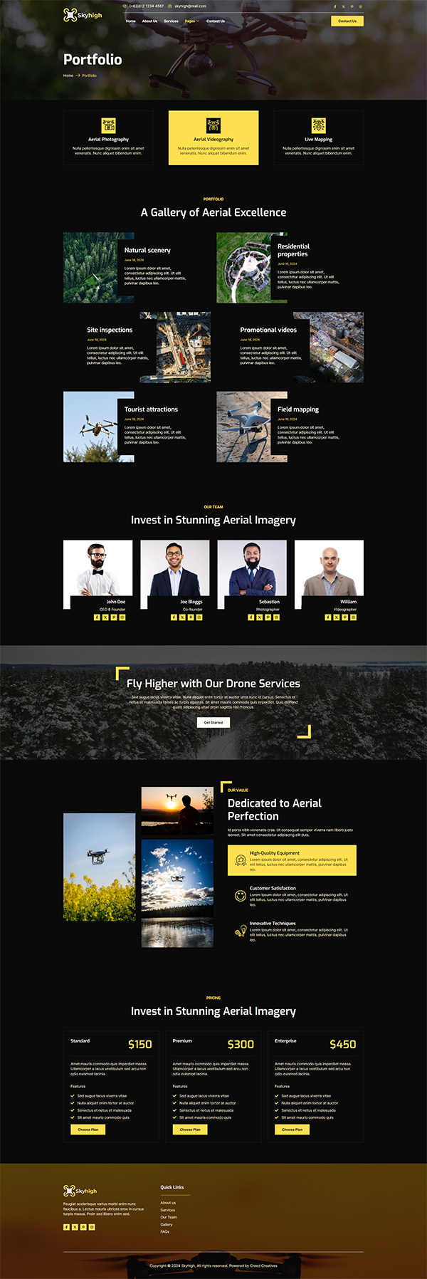 Skyhigh - Drone Aerial Photography & Videography Elementor Template Kit ...
