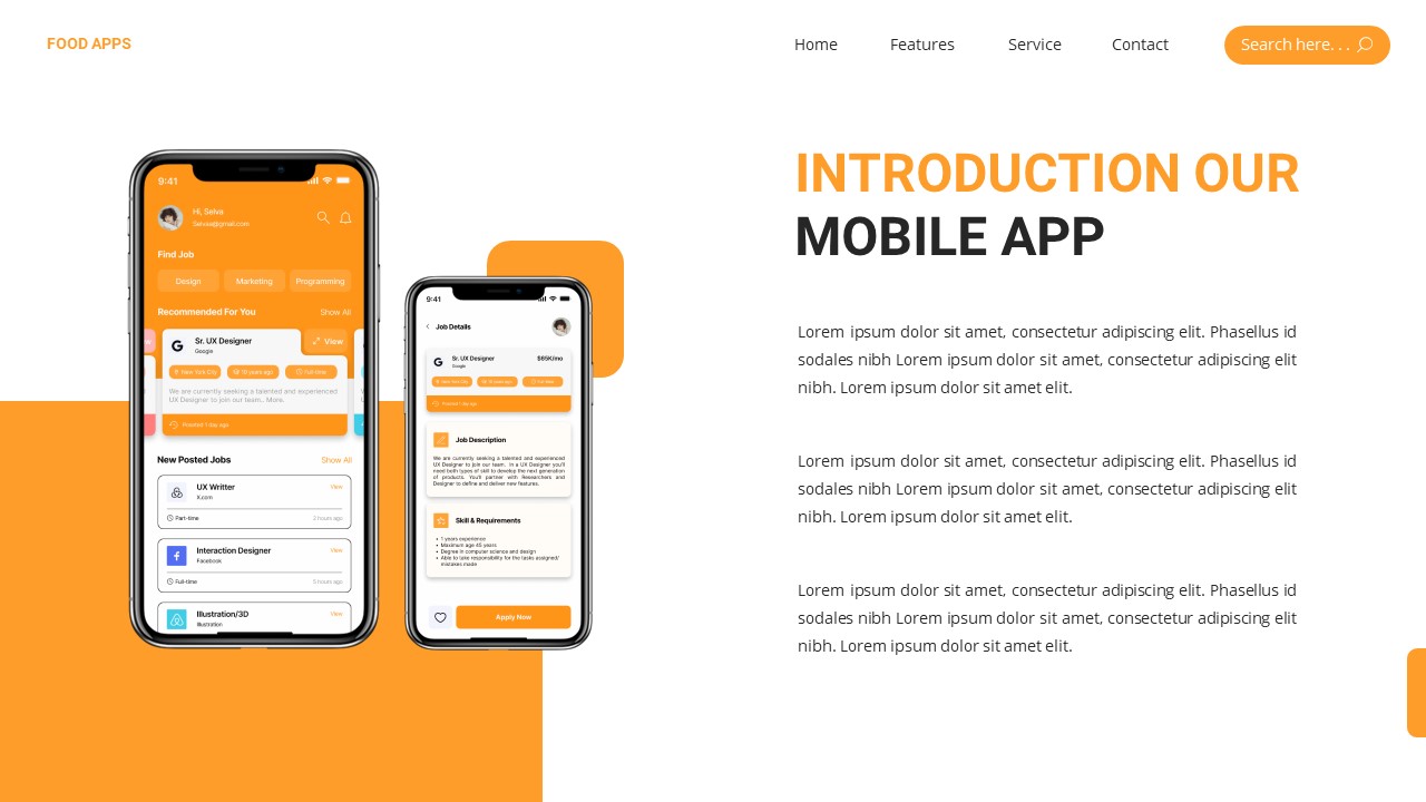 Food Apps - Mobile App Google Slide Templates, Presentation Templates