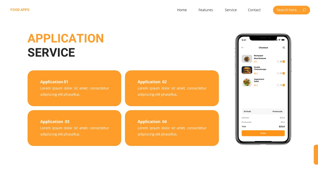 Food Apps - Mobile App Google Slide Templates, Presentation Templates