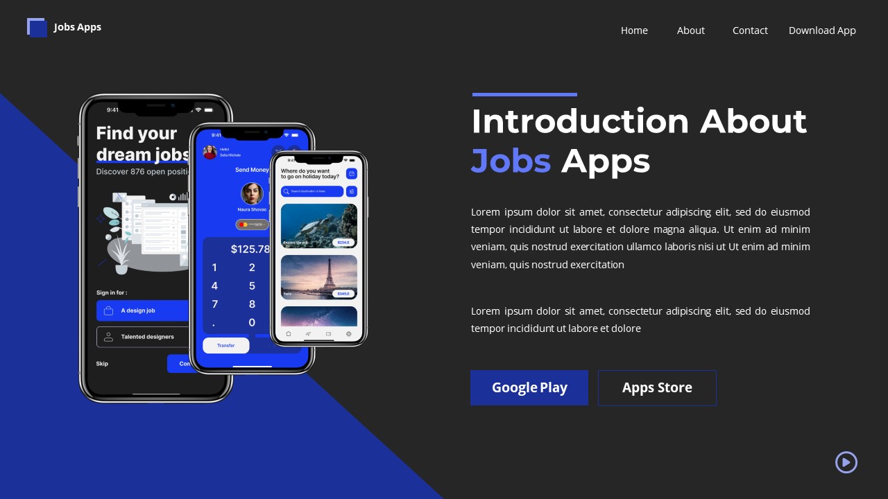 Jobs Apps - Mobile App Powerpoint Templates, Presentation Templates