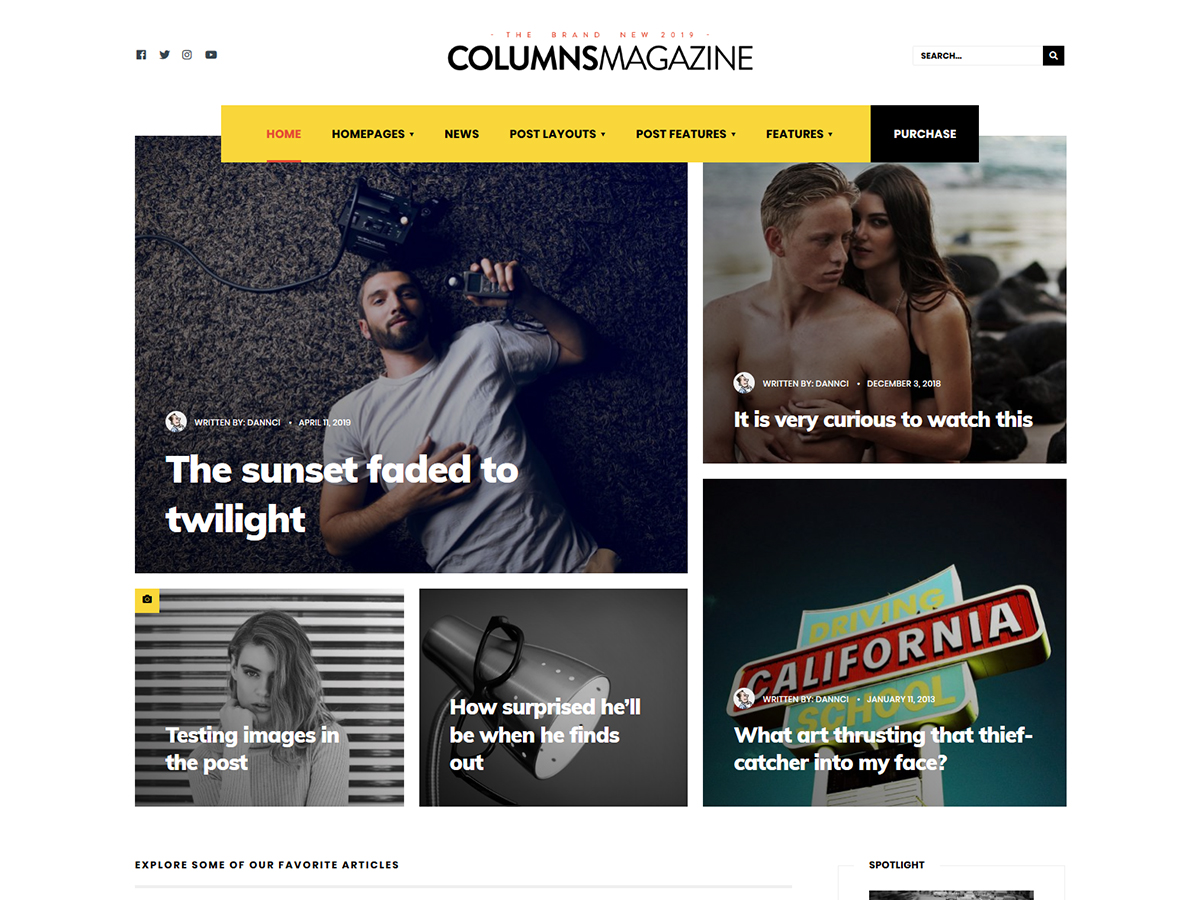 Columns - Impressive Magazine and Blog WordPress Theme by Dannci ...