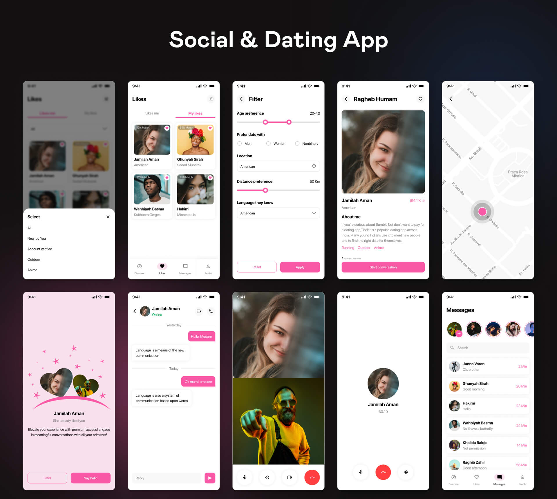 Linklove Ui Template Social Match And Chat App In Flutter Dating App Cupidconnect Template