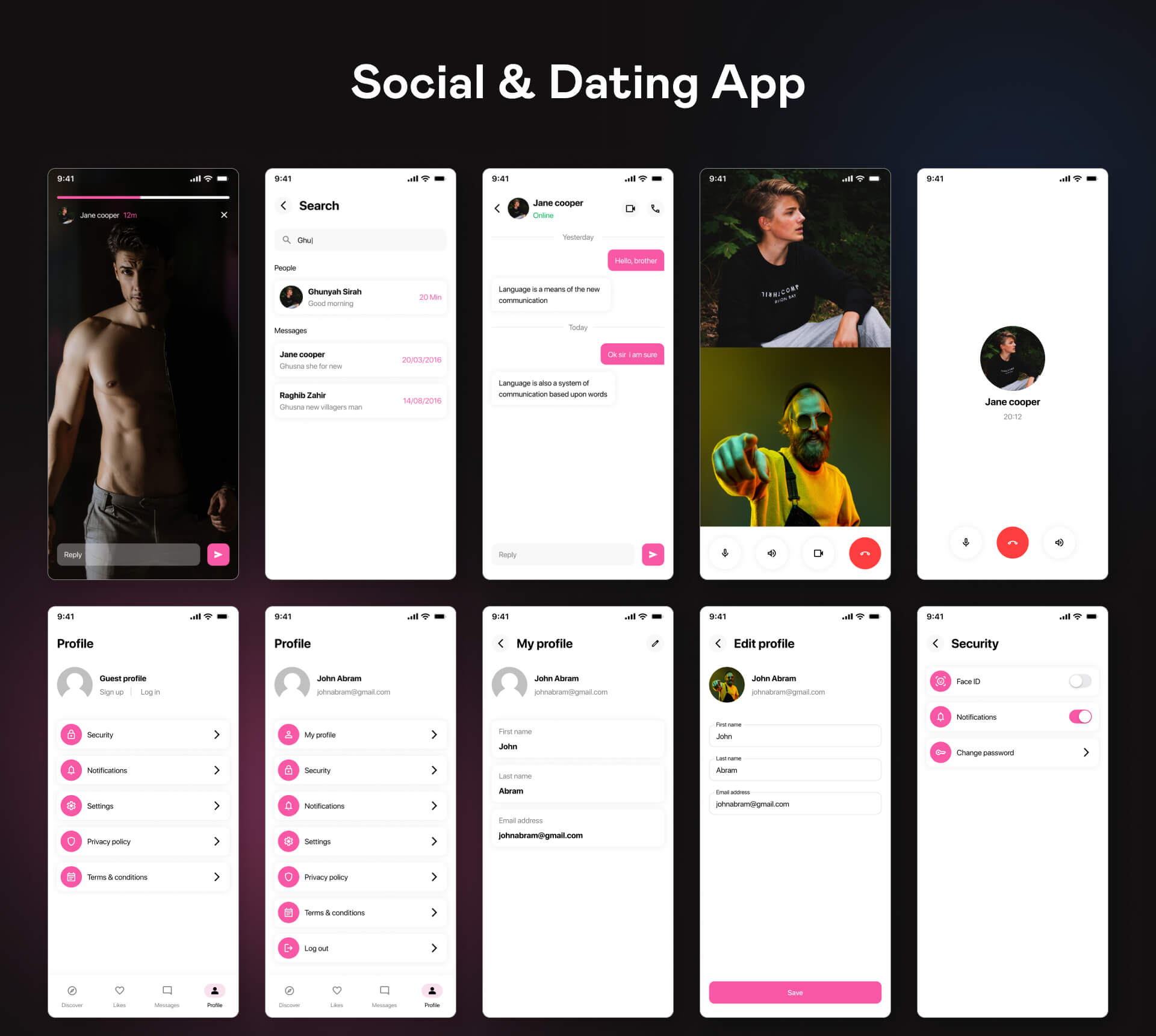 Linklove Ui Template Social Match And Chat App In Flutter Dating App Cupidconnect Template