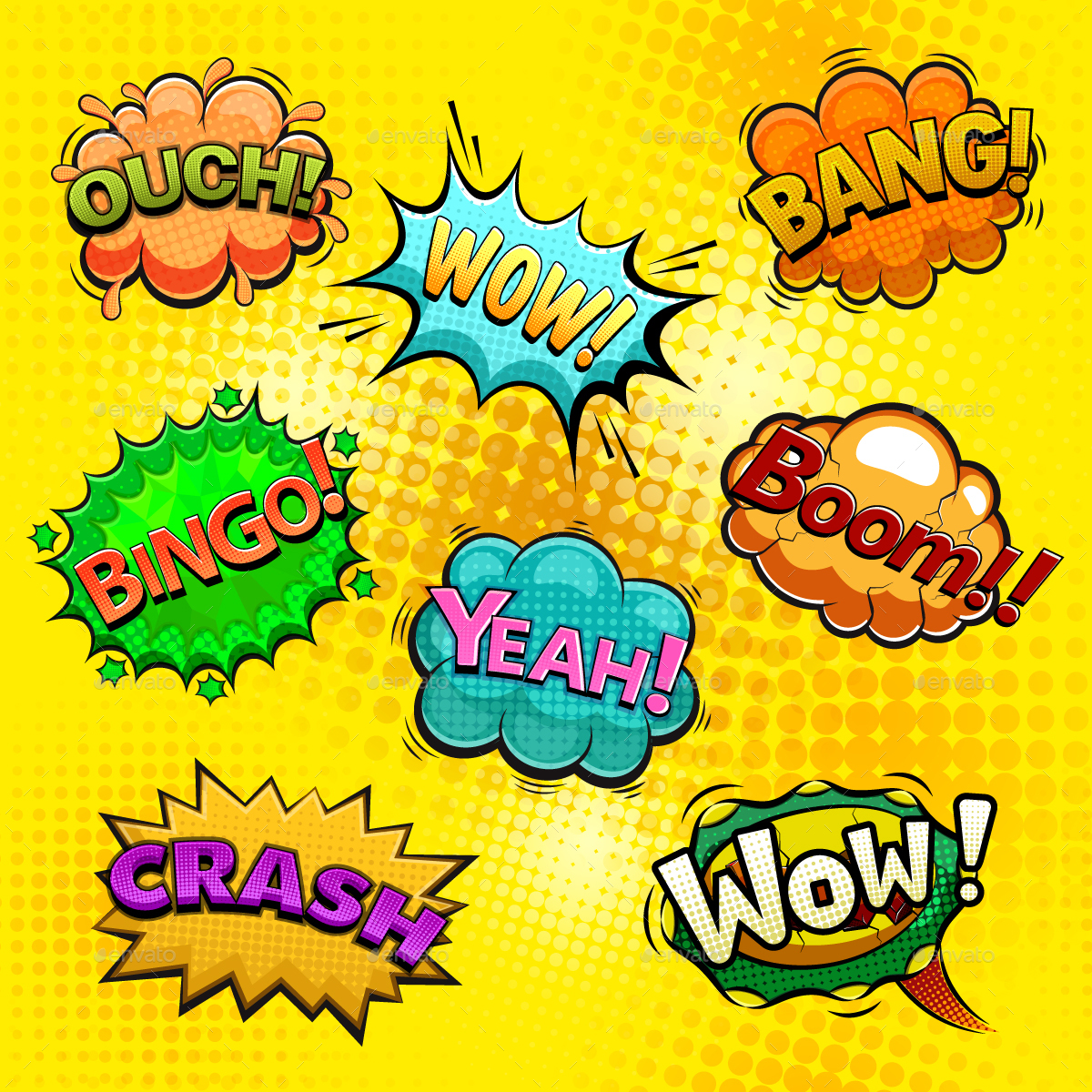 Comic Speech Bubble Set, Vectors | GraphicRiver