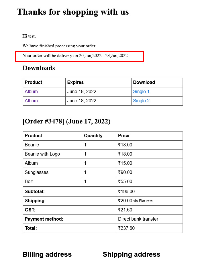 WooCommerce Estimated Delivery Or Shipping Date Per Product by magerips