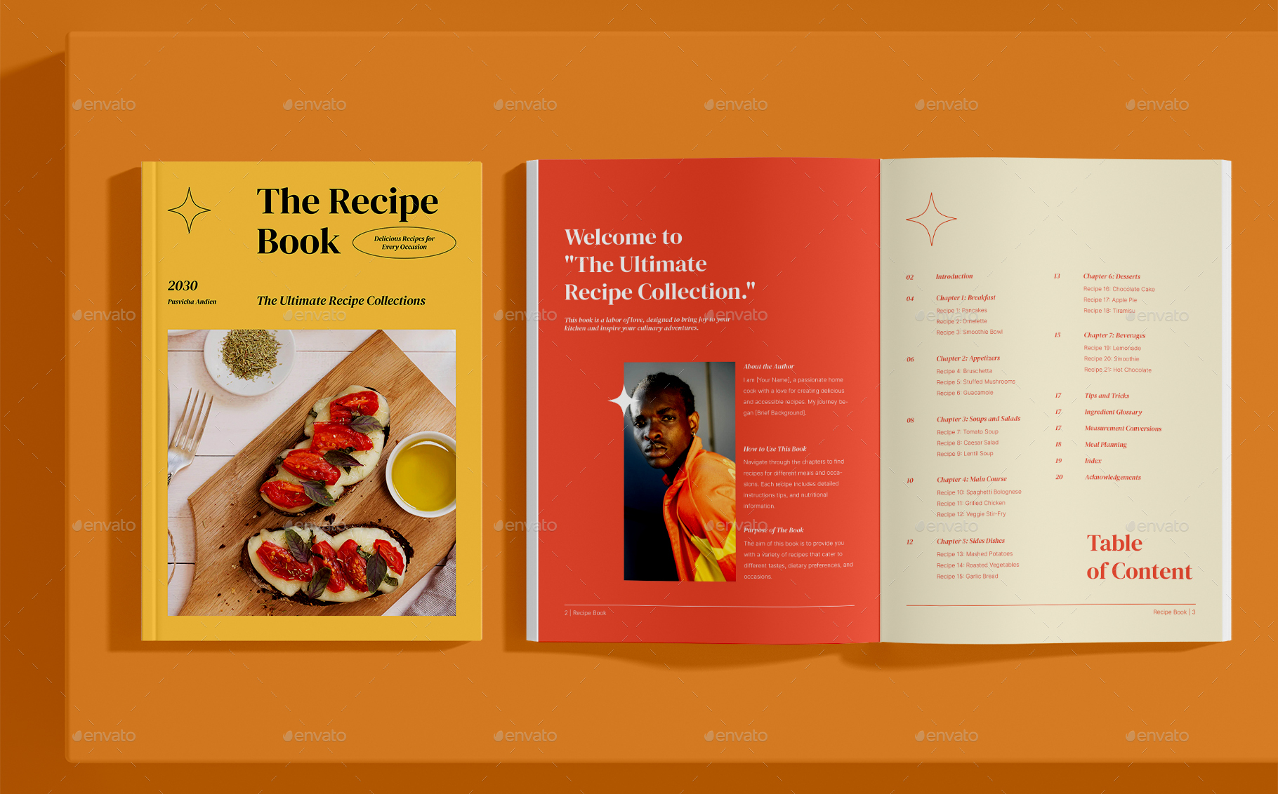 Yellow Recipe Book, Print Templates | GraphicRiver