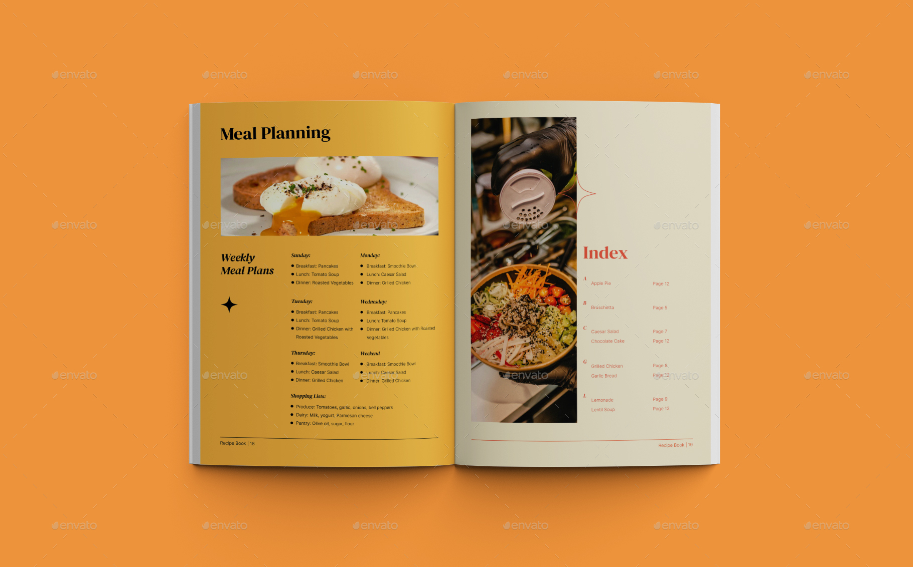 Yellow Recipe Book, Print Templates | GraphicRiver