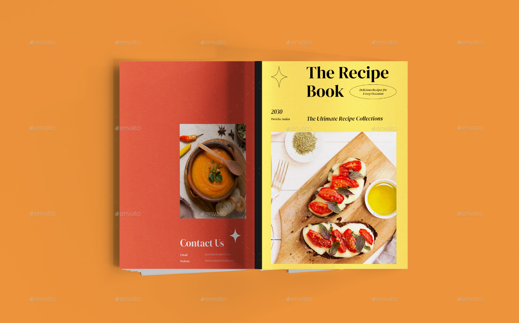 Yellow Recipe Book, Print Templates | GraphicRiver