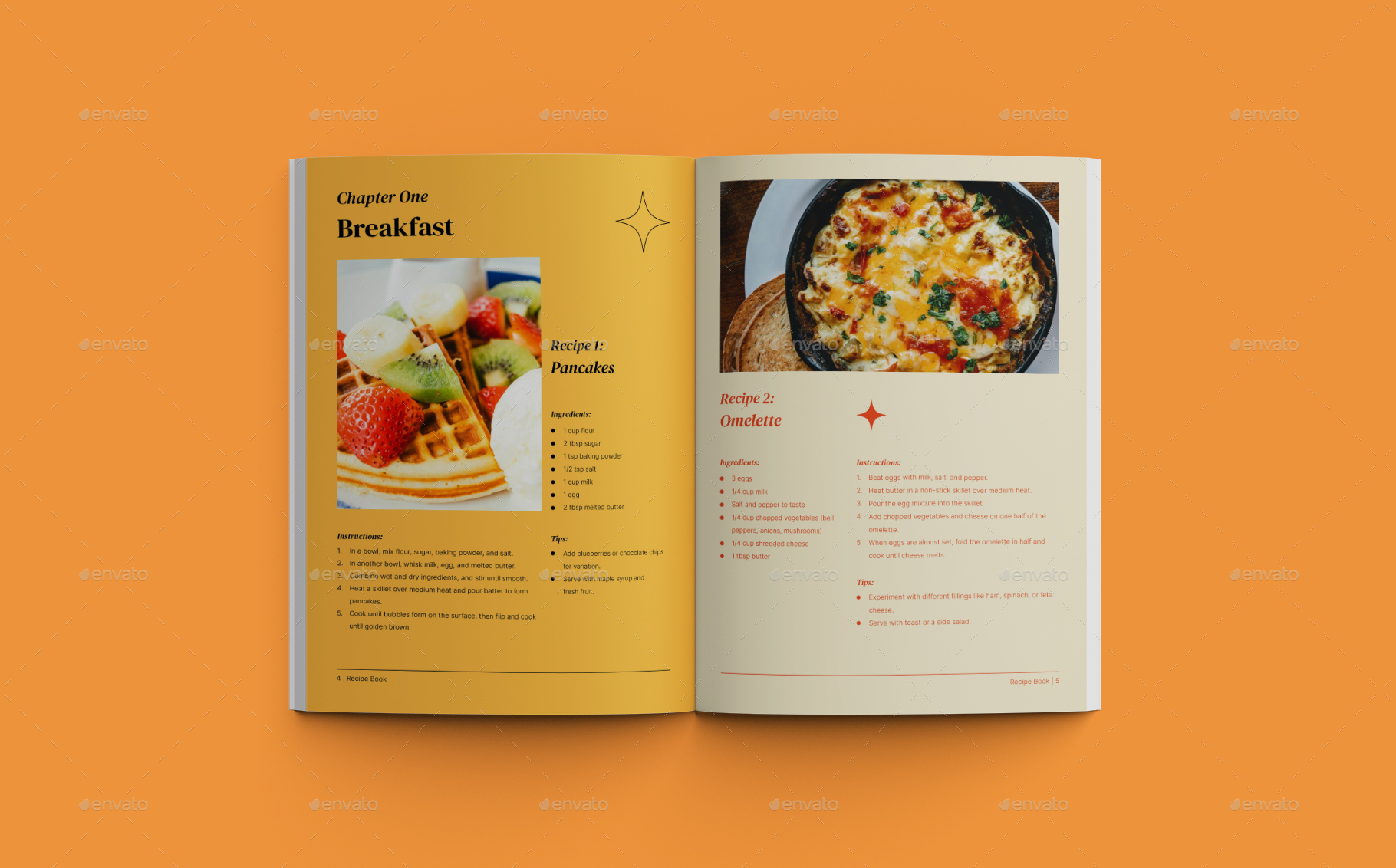 Yellow Recipe Book, Print Templates | GraphicRiver