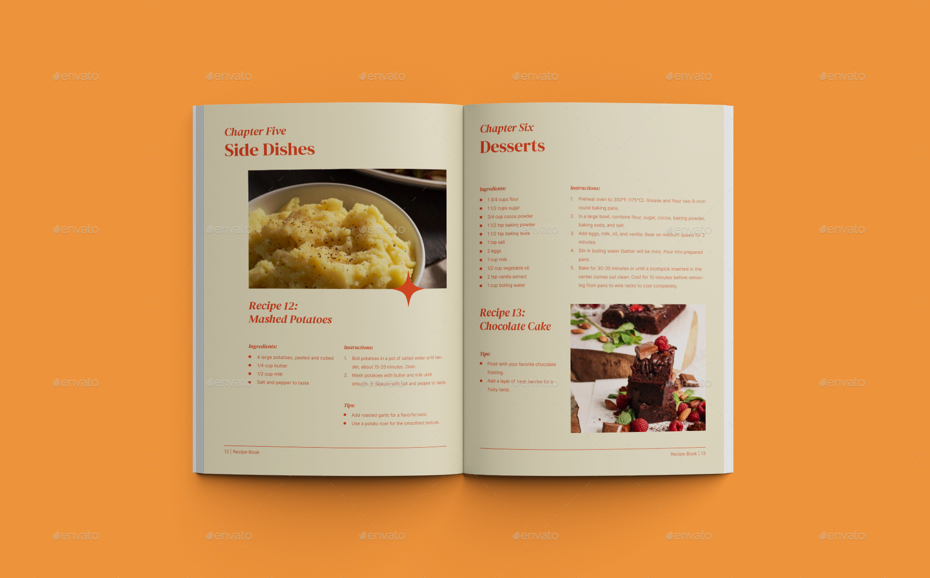 Yellow Recipe Book, Print Templates | GraphicRiver