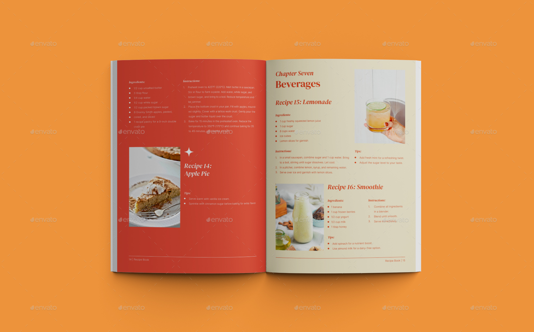 Yellow Recipe Book, Print Templates | GraphicRiver