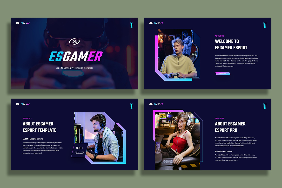 Esgamer - Esports Gaming PowerPoint Template, Presentation Templates