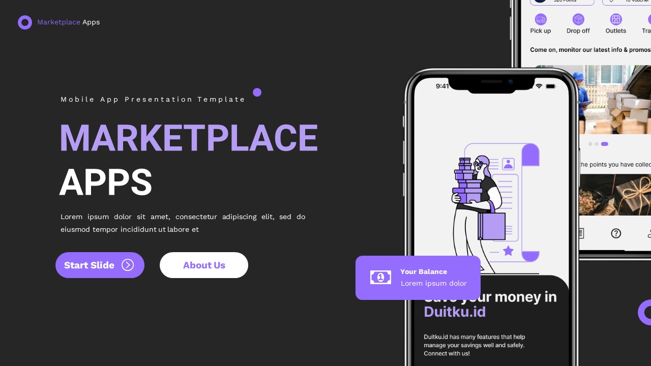 Marketplace Apps - Mobile App Powerpoint Templates, Presentation Templates