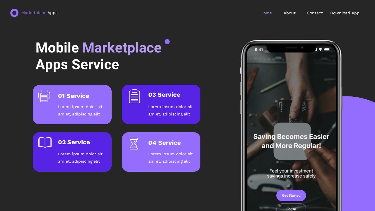 Marketplace Apps - Mobile App Powerpoint Templates, Presentation Templates