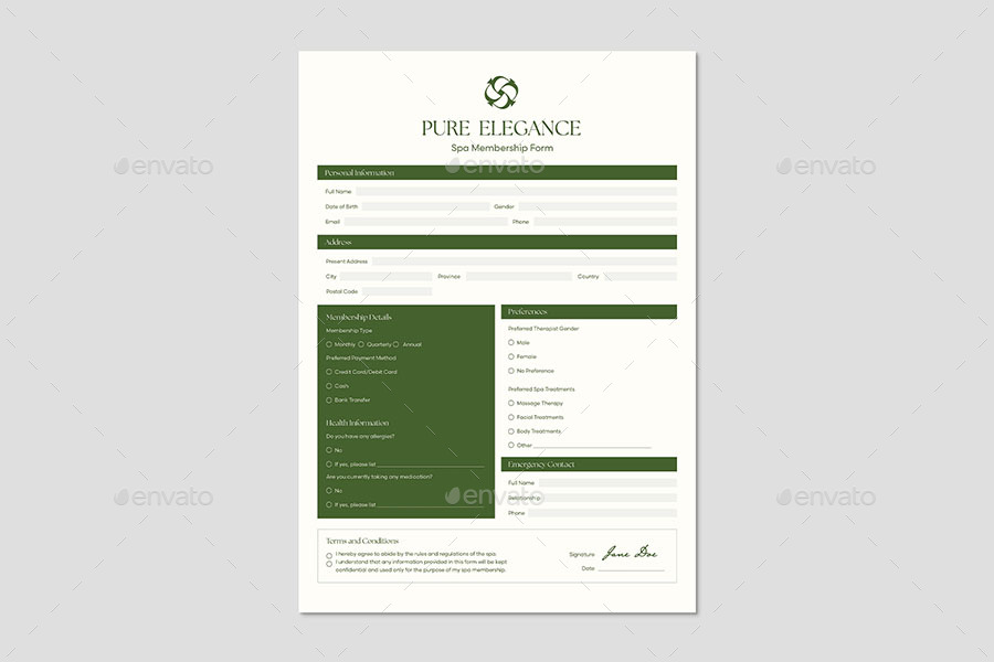 Membership Form Template, Print Templates | GraphicRiver