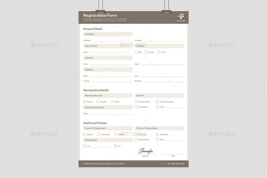 Membership Registration Form Template, Print Templates | GraphicRiver