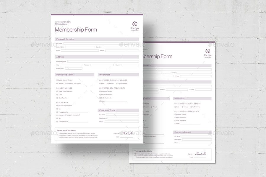 Member Registration Form Template, Print Templates | GraphicRiver