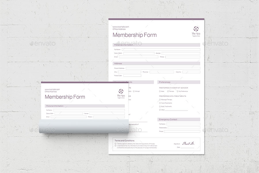 Member Registration Form Template, Print Templates | GraphicRiver