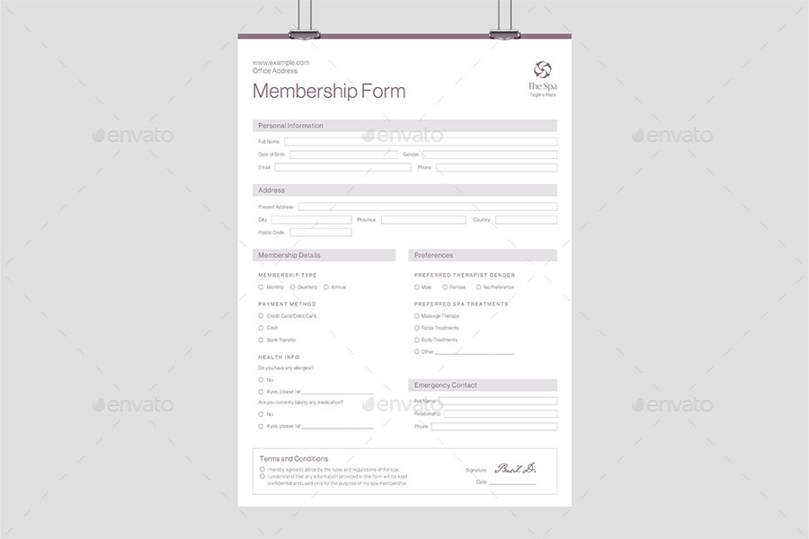 Member Registration Form Template, Print Templates | GraphicRiver